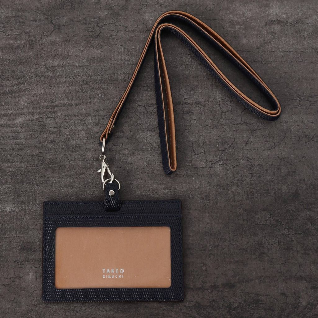 NAVY MESH ID CARD CASE WITH STRAP (07001523) – TAKEO KIKUCHI Thailand